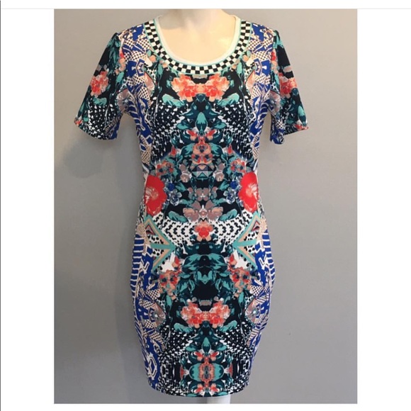 Dresses | Bold Print Fitted Dress | Poshmark